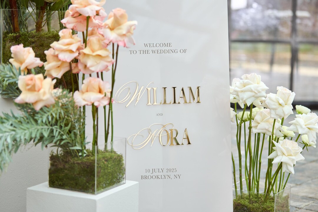 Welcome Signage Wedding 3D Gold Mirror Names Welcome to the Wedding ...