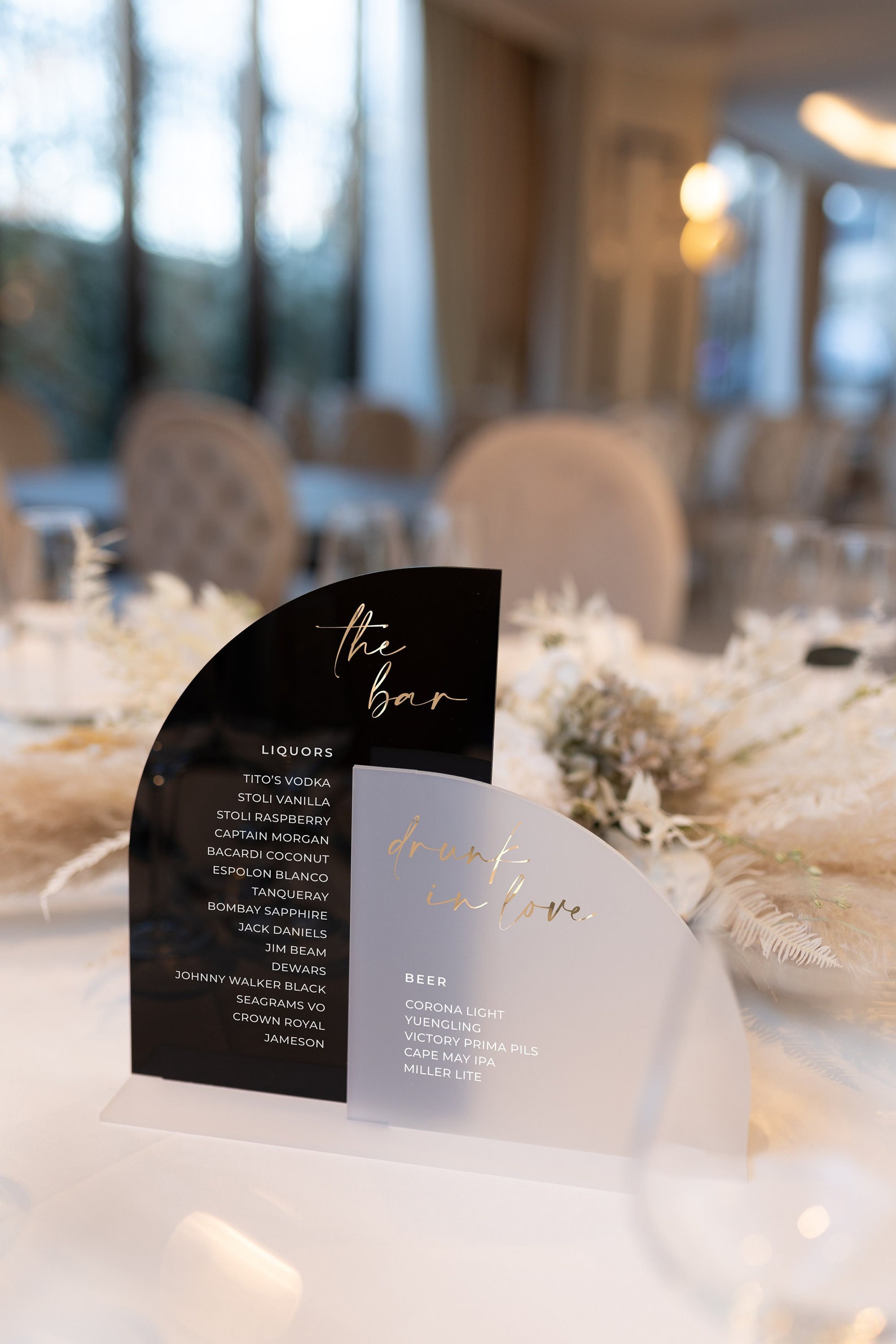 Acrylic Arched Bar Menu Sign Wedding Bar Sign Black and - Etsy