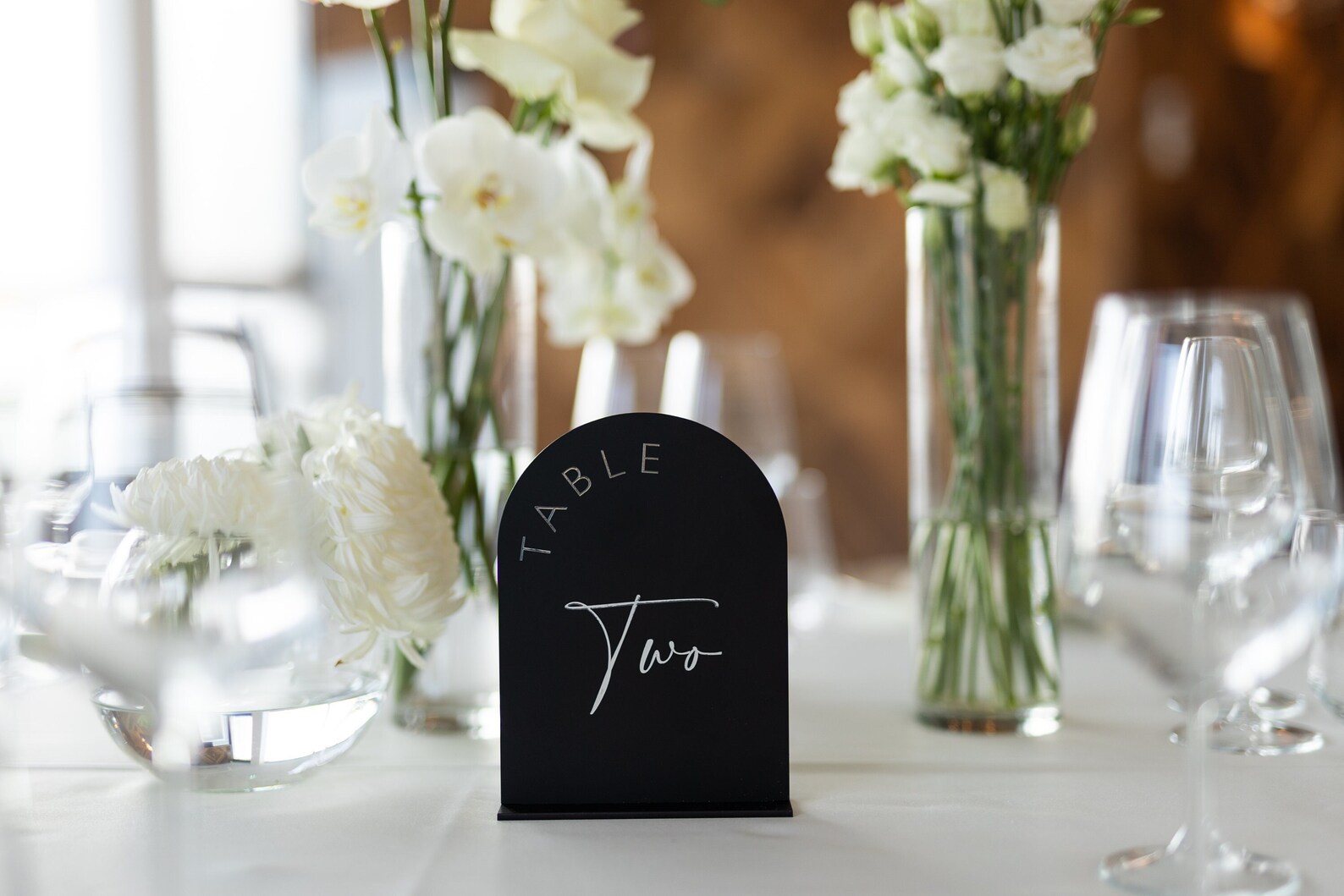 Matte Black Wedding Table Numbers Arched Acrylic Wedding - Etsy