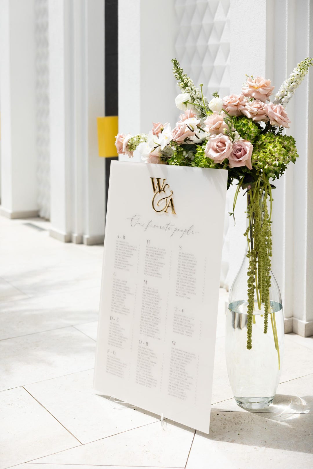 Wedding Seating Chart – 3D Gold Mirror Seating Plan – Beige Acrylic ...