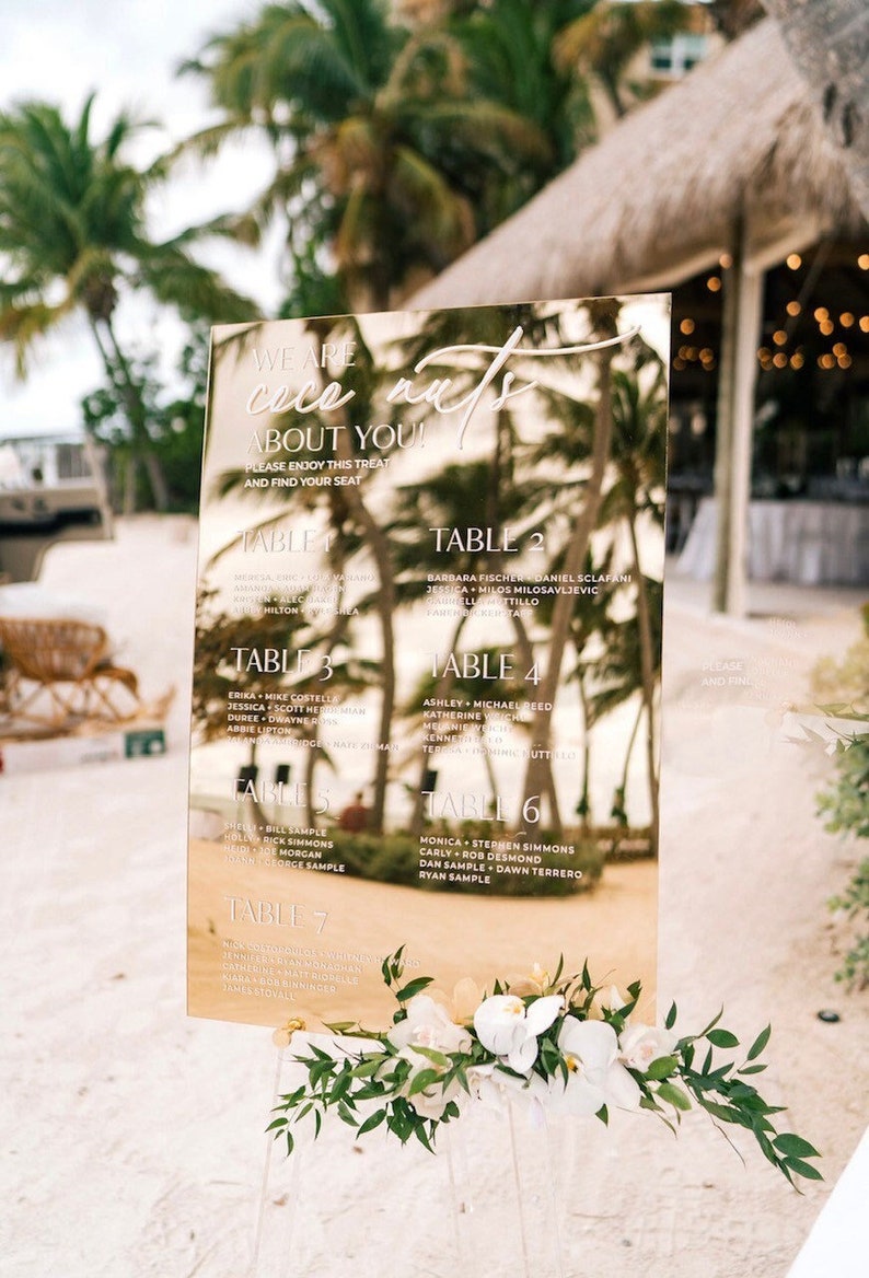 Seating Chart Sign Wedding Table Plan Gold Mirror Wedding - Etsy