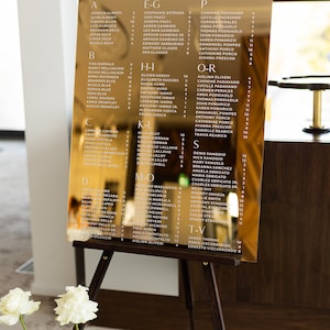 Gold Mirror Wedding Seating Chart - Acrylic Seating Plan Sign ...