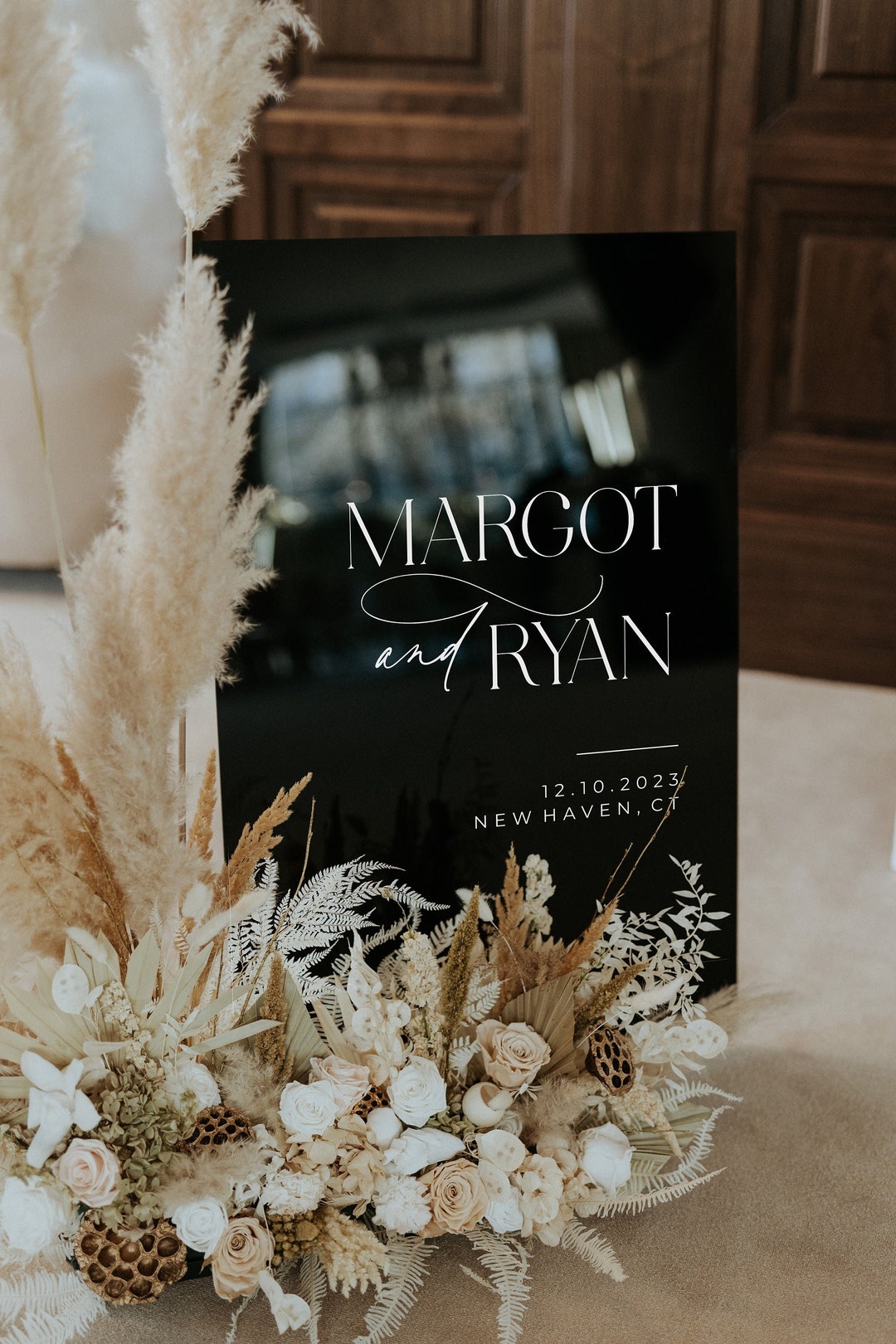 Black Acrylic Welcome Sign for Wedding Reception Decor - Wedding ...