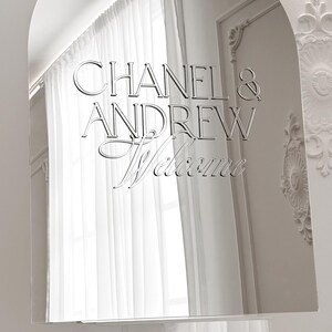 Mirror Wedding Sign - Arched Shape Welcome Sign - Wedding Reception ...