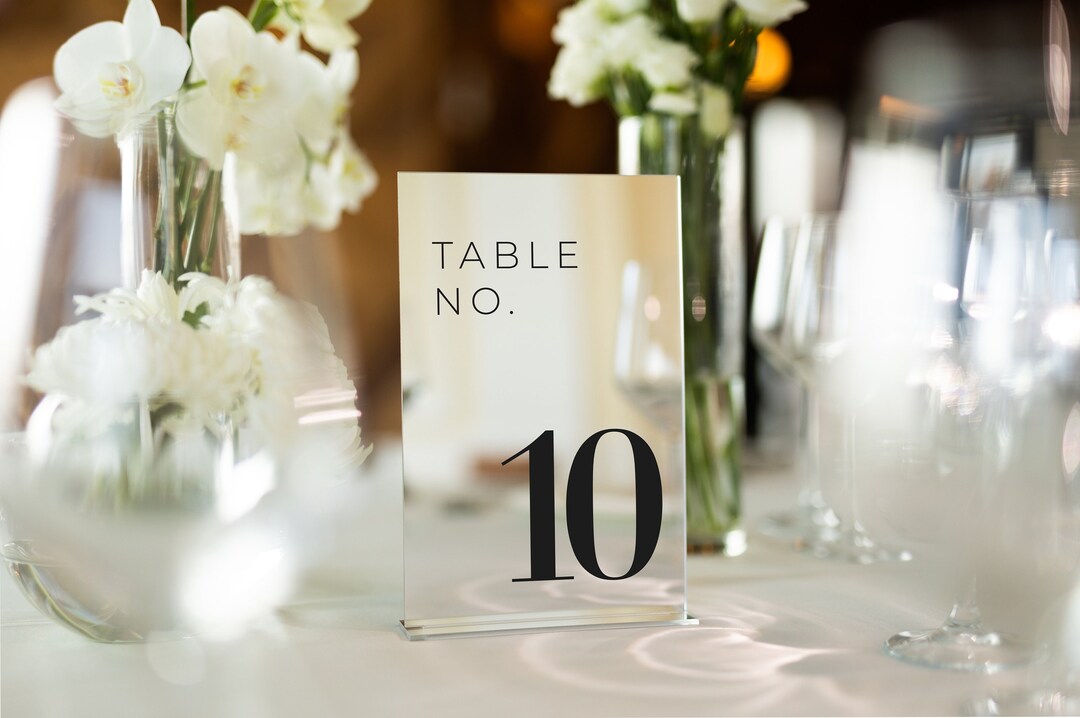 Silver Mirror Table Numbers Wedding Table Numbers Acrylic Table Signs ...