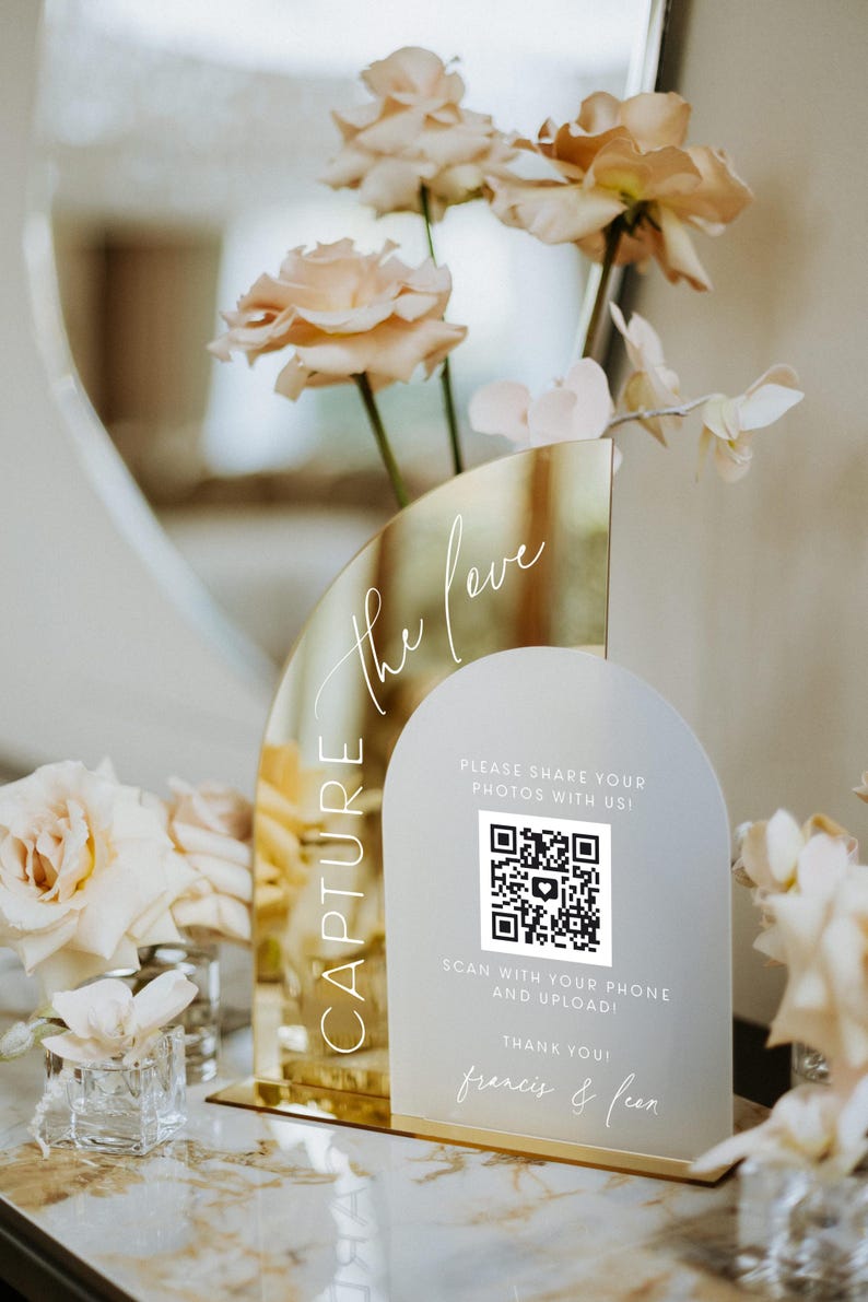 Wedding QR Code Sign - Capture the Love - Reception Table Decor - Etsy