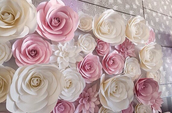 Large Paper Flowers Backdrop
