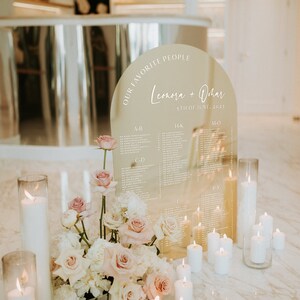 Gold Mirror Wedding Seating Chart - Wedding Signs - Wedding Guest List ...