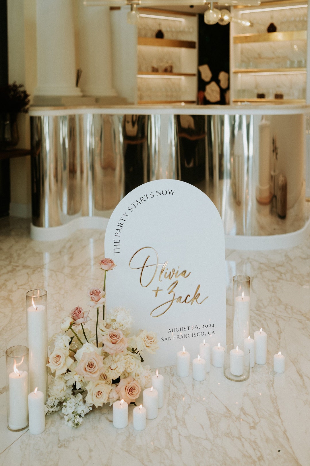 Arched Wedding Sign Wedding Welcome Sign White Acrylic Wedding Sign ...