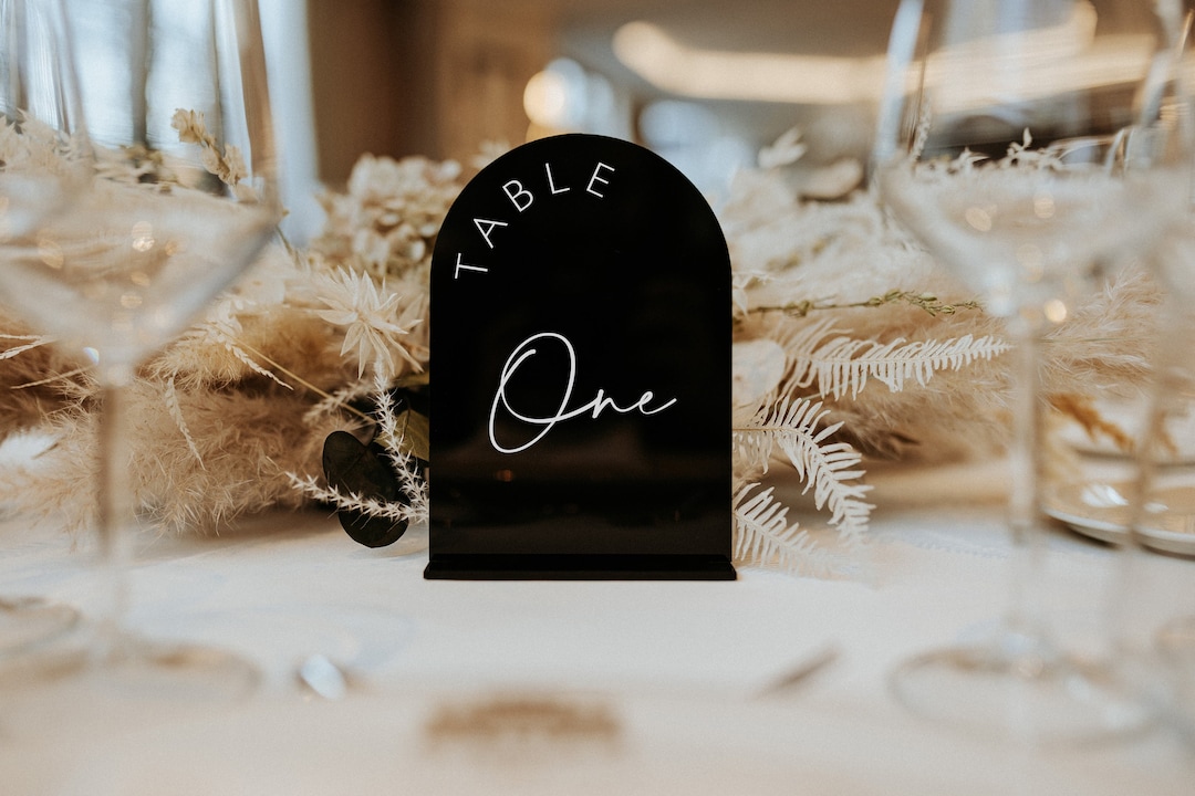 Arched Table Numbers Black Acrylic Table Numbers Table Decoration Black ...