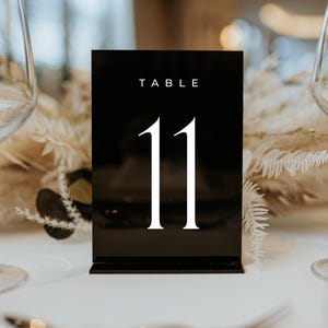 Wedding Table Numbers - Shiny Black Table Numbers - Wedding Table Signs ...