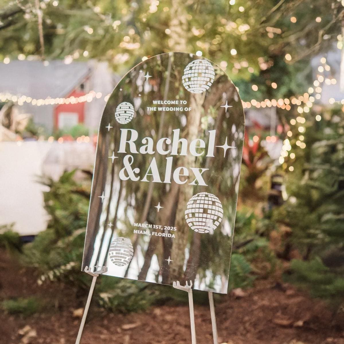 Wedding Retro Welcome Sign - Disco Ball Wedding Sign - Reception ...