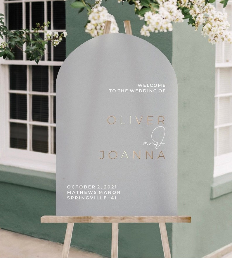 Arched Wedding Sign Frosted Acrylic Arched Welcome Sign - Etsy