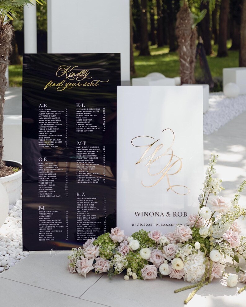 Acrylic Wedding Sign Bundle: Seating Chart & Welcome Sign - Etsy