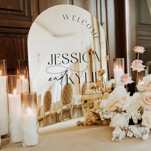Gold Mirror Wedding Sign Arched Shape Welcome Sign Wedding Signs ...
