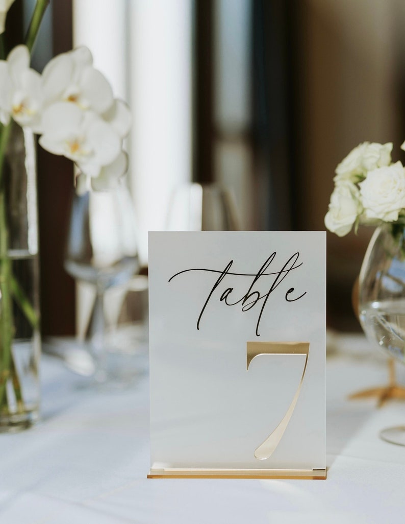 Frosted Gold Acrylic Table Numbers Table Numbers Wedding - Etsy