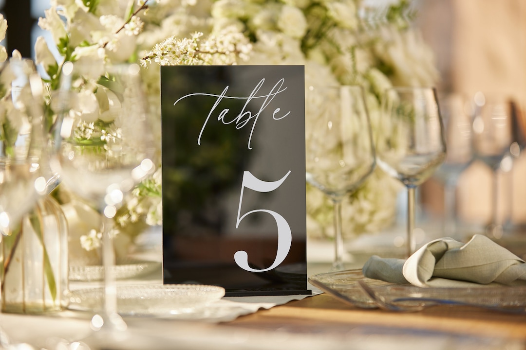 Black Table Numbers Acrylic Table Signs Wedding Table Numbers Wedding ...