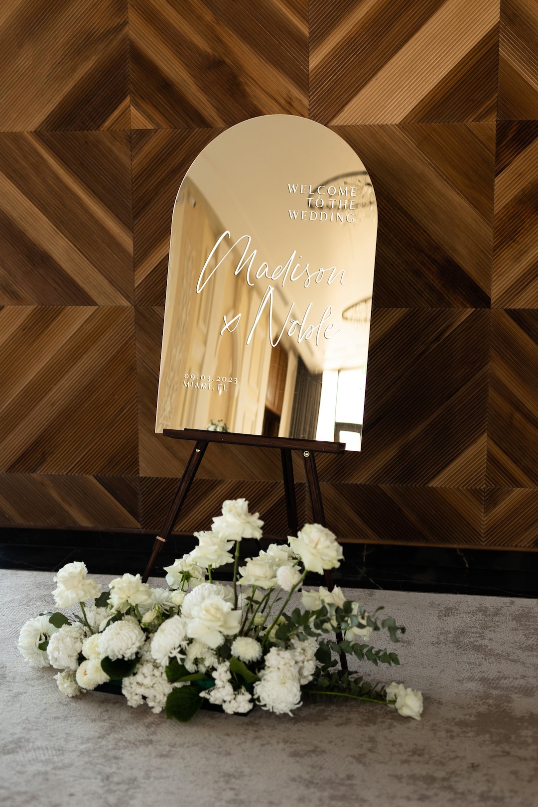 Wedding Mirror Welcome Sign Arched Welcome Sign Wedding Decoration ...