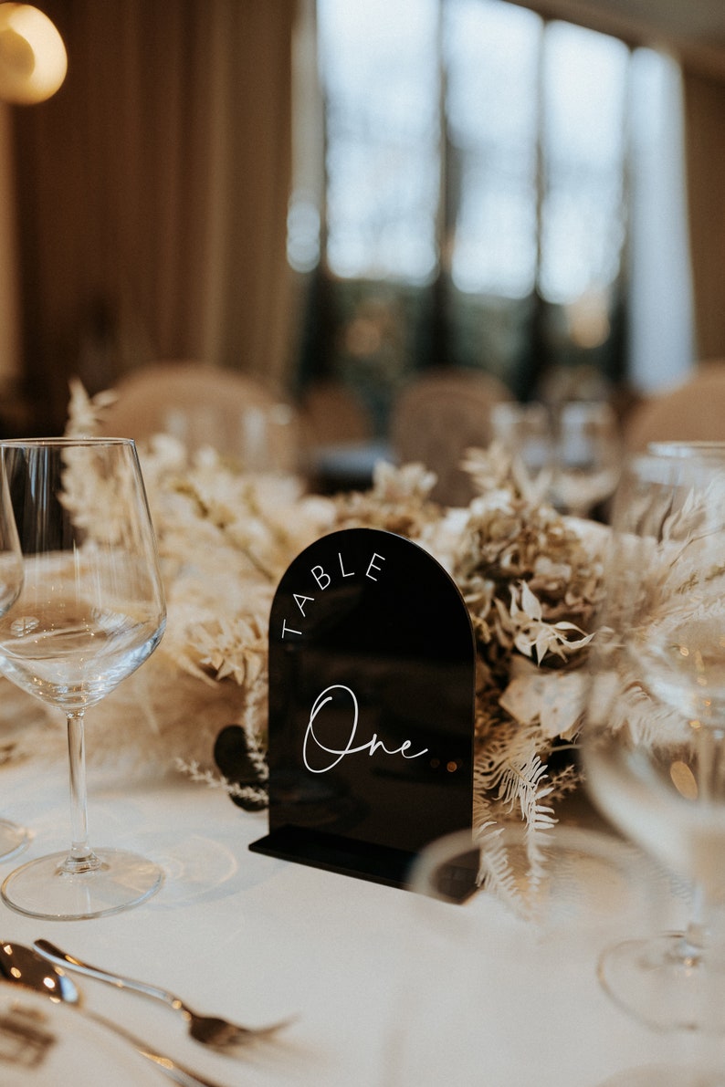 Arched Table Numbers Black Acrylic Table Numbers Table - Etsy