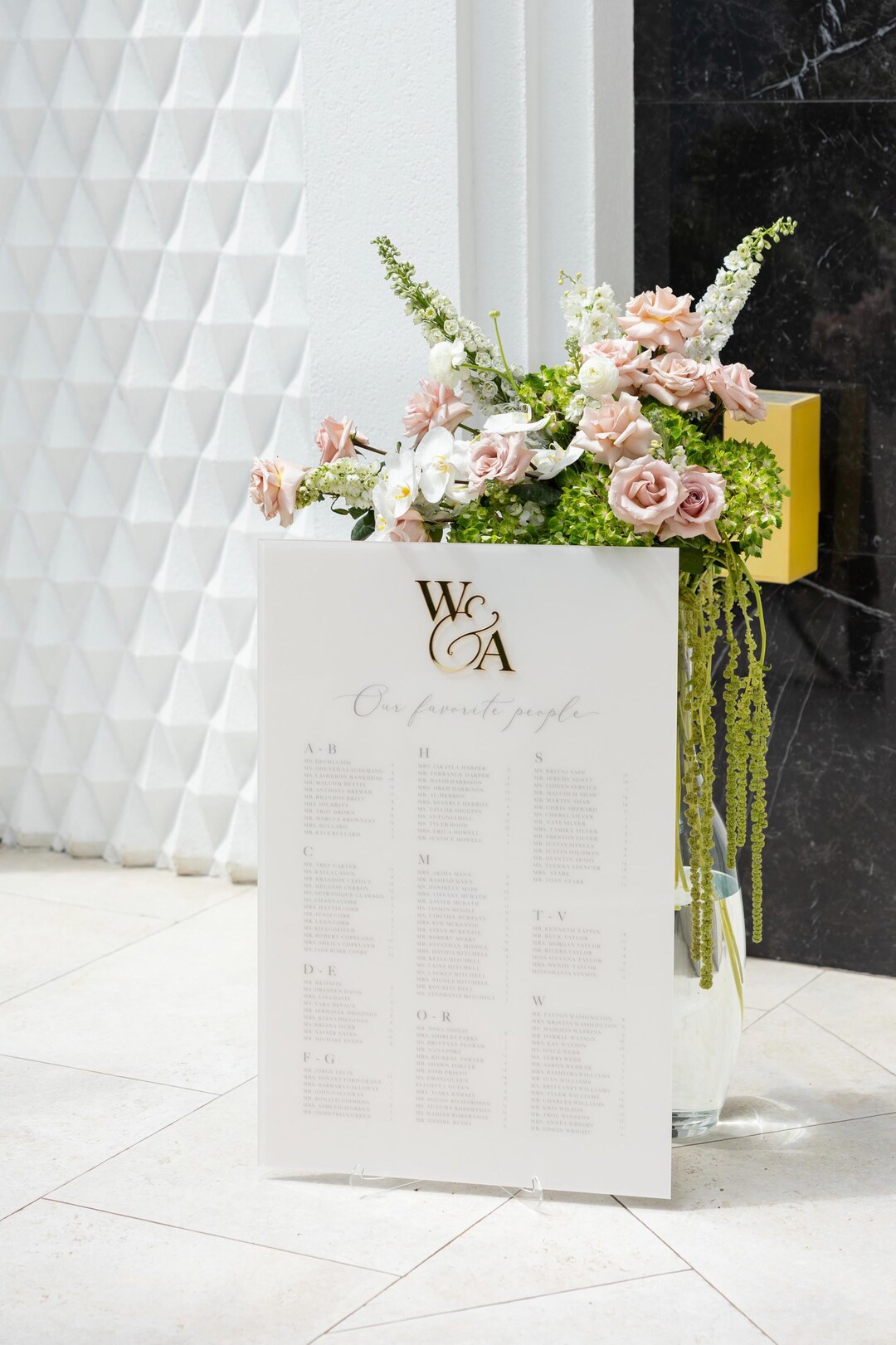 Seating Chart, 3D Gold Mirror Wedding Seating Plan, Our Favorite People ...