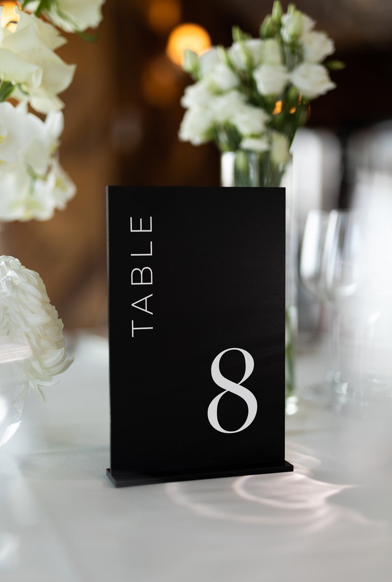 Matte Black Acrylic Table Number Wedding Table Numbers - Etsy