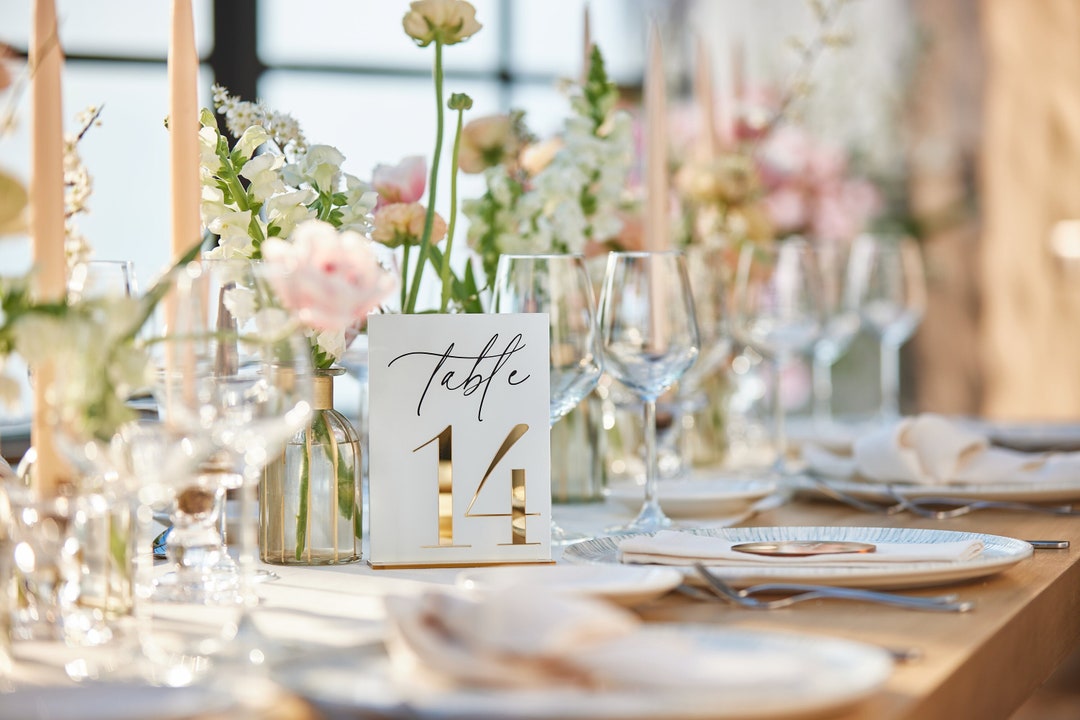 3D Table Numbers Wedding Table Numbers Frosted Acrylic Table Numbers ...