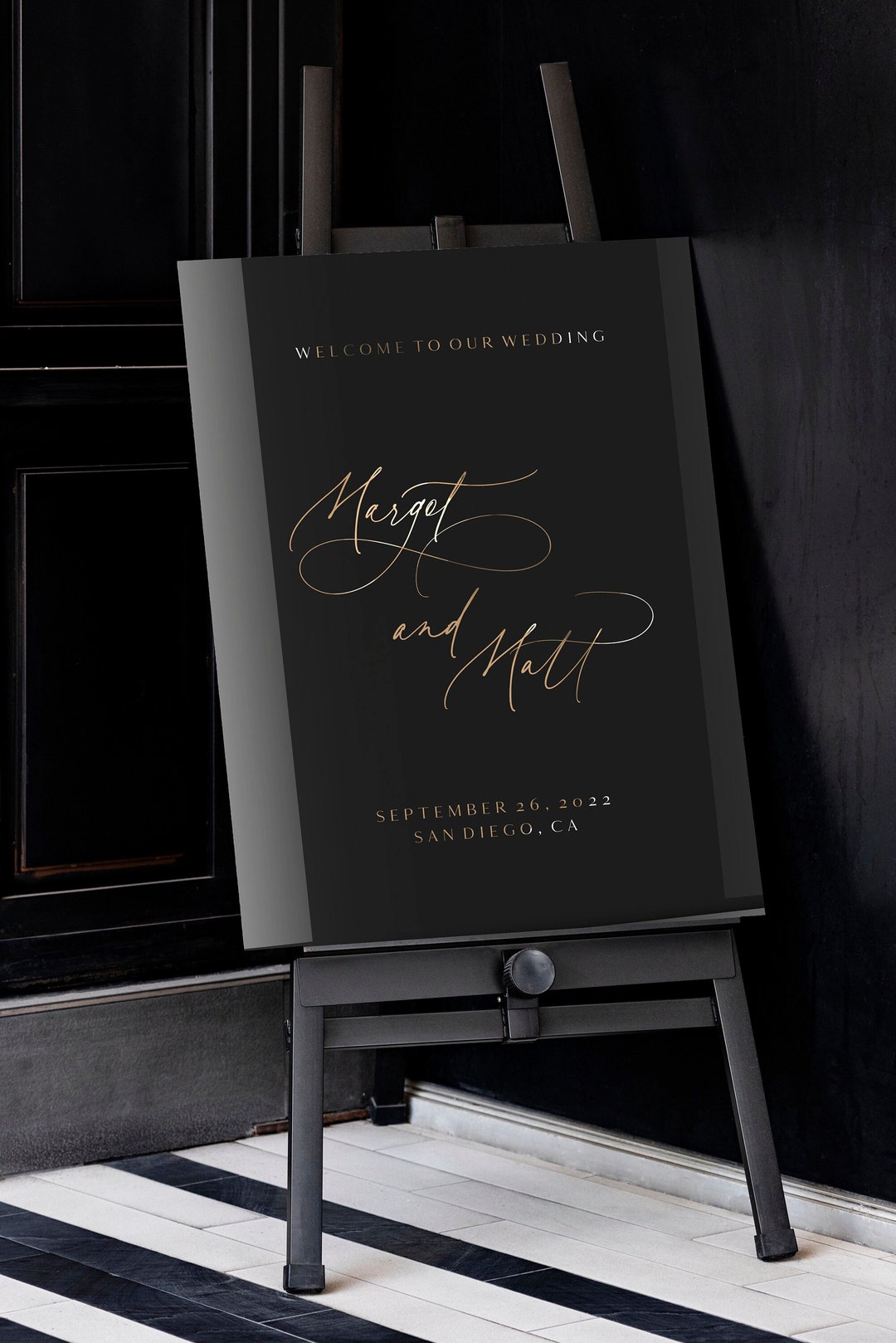 Black Acrylic Wedding Sign Wedding Signage Wedding Reception Decor ...