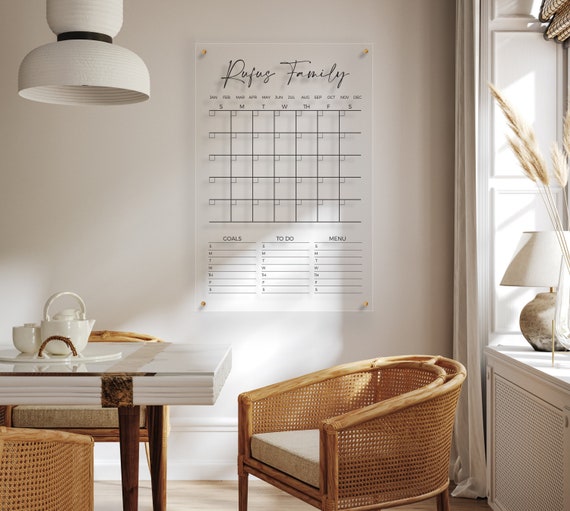 Vertical Large Acrylic Wall Calendar Dry Erase Board | Etsy