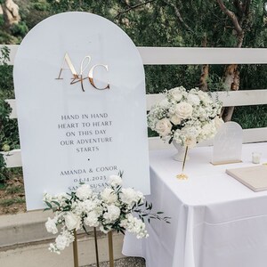 Arched Welcome Sign Wedding White Acrylic Wedding Sign White Wedding ...