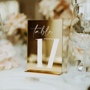 Gold Table Numbers Wedding Table Numbers Gold Mirror Acrylic Table ...