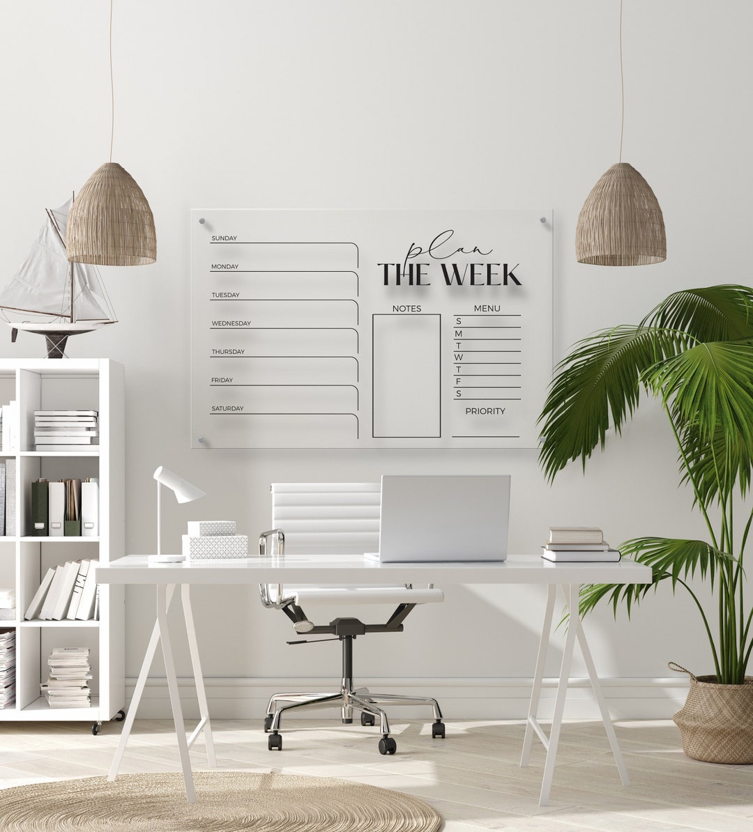 Personalized Weekly Planner Large Acrylic Wall Calendar Dry Erase ...