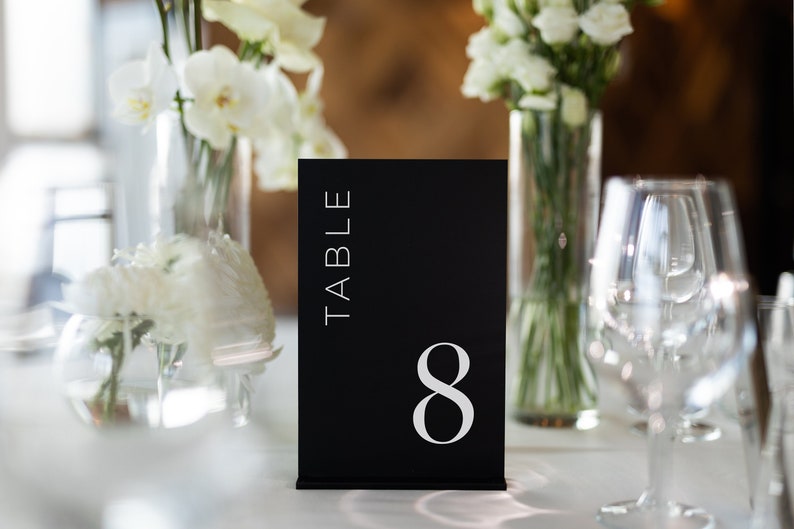 Matte Black Acrylic Table Number Wedding Table Numbers - Etsy