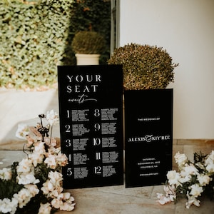 Wedding Signage Set of Two Black Wedding Signs Welcome to the Wedding ...