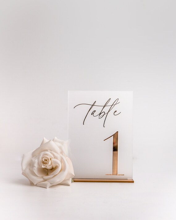 Frosted Gold Acrylic Table Numbers Table Numbers Wedding - Etsy
