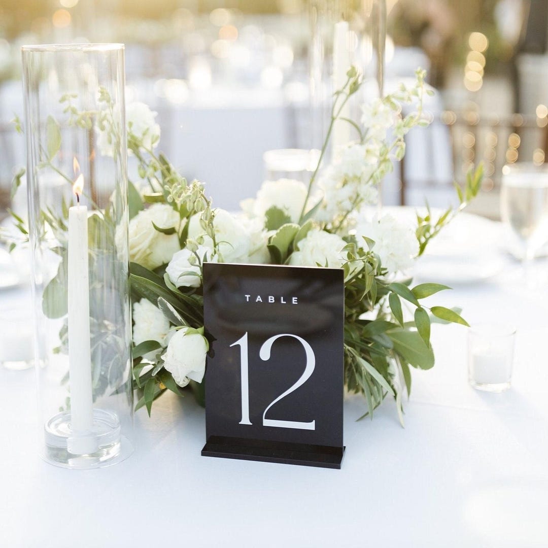 Shiny Black Acrylic Wedding Table Numbers - Modern Table Decor - Etsy