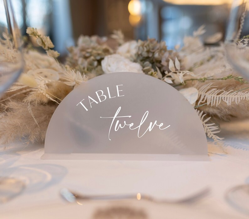 Frosted Acrylic Arch Shaped Wedding Table Numbers Table | Etsy