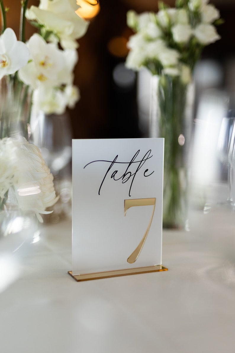 Frosted Gold Acrylic Table Numbers Table Numbers Wedding - Etsy