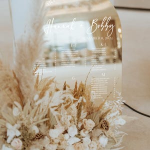 Gold Mirror Wedding Seating Chart - Wedding Signs - Wedding Guest List ...