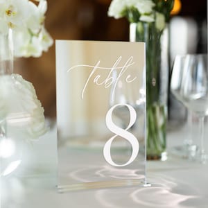 Silver Mirror Table Numbers - Wedding Table Numbers - Acrylic Table ...