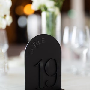 Black Matte Table Numbers Wedding Table Numbers Arched Table Signs ...