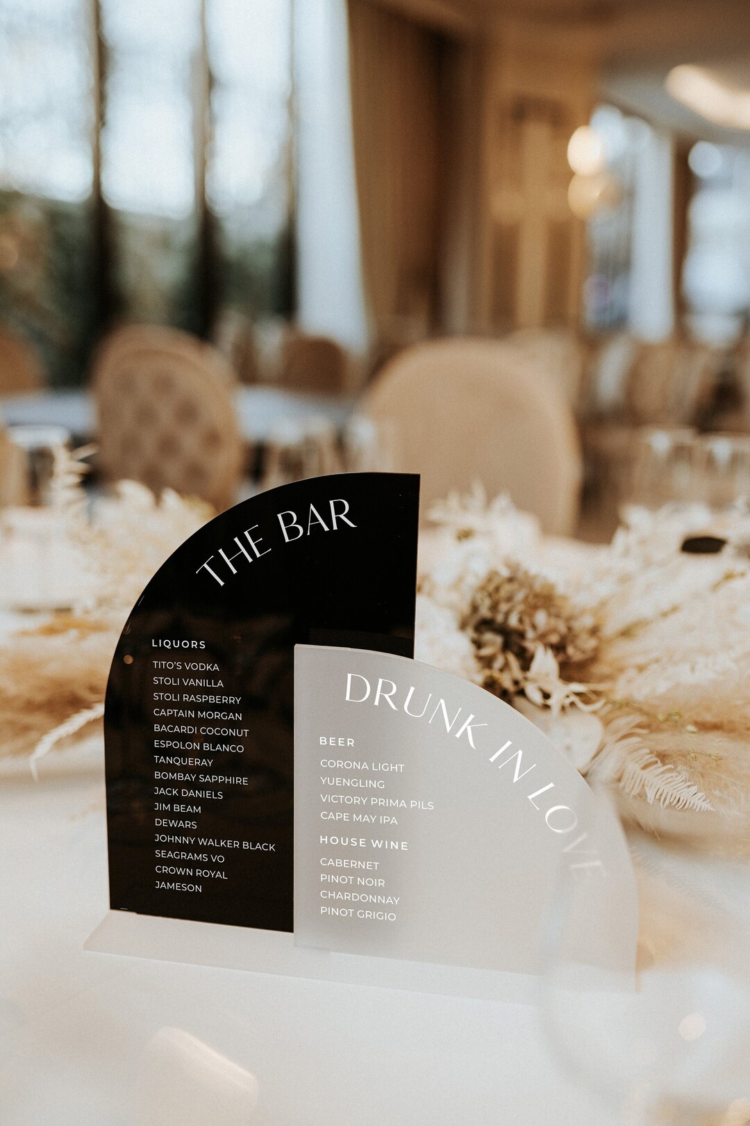 Arched Bar Menu Acrylic Bar Menu Sign Wedding Decoration Bar Menu ...