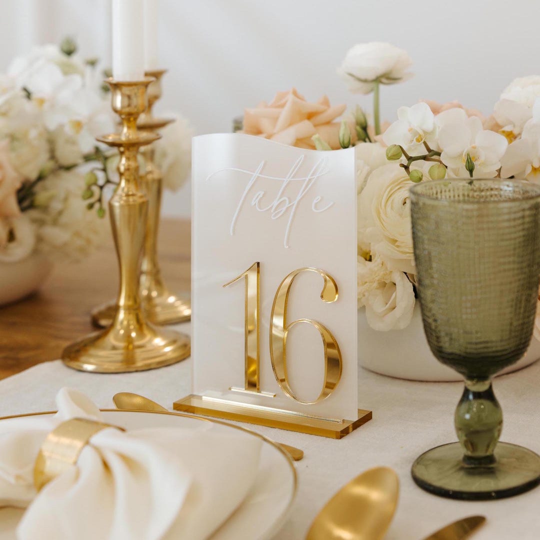 Acrylic Table Numbers - Wedding Table Signs – Acrylic Table Number ...