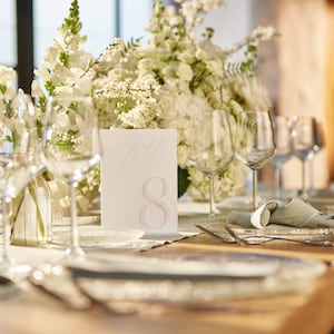 White Acrylic Table Numbers, Wedding Centerpiece - Reception Table ...