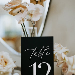 Black Table Numbers Wedding Table Numbers With Stands Reception Table ...