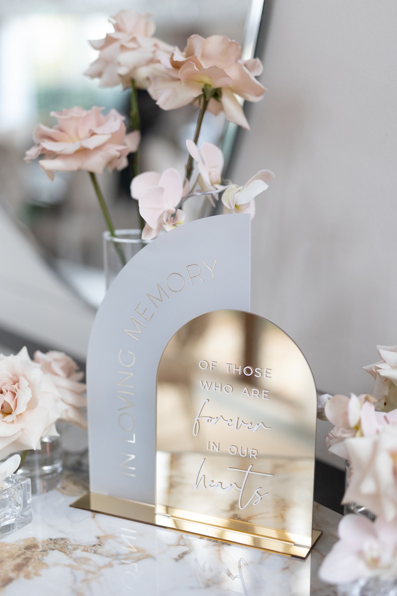 In Loving Memory Wedding Sign Gold Mirror Acrylic Sign - Etsy