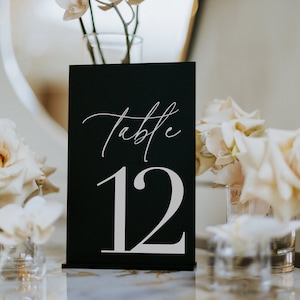 Black Table Numbers Wedding Table Numbers With Stands Reception Table ...