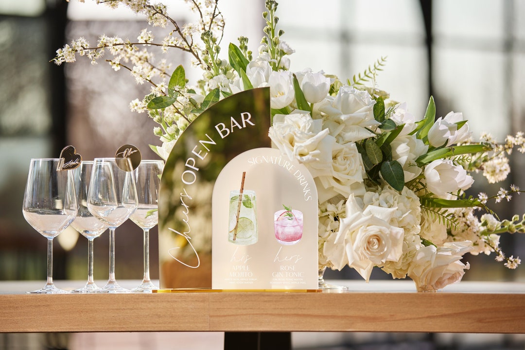 Signature Cocktails Sign Arch Wedding Cocktails Sign Wedding Open Bar ...