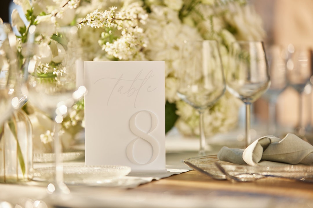 Acrylic Table Numbers • Wedding Table Signs • Wedding Table Decor ...