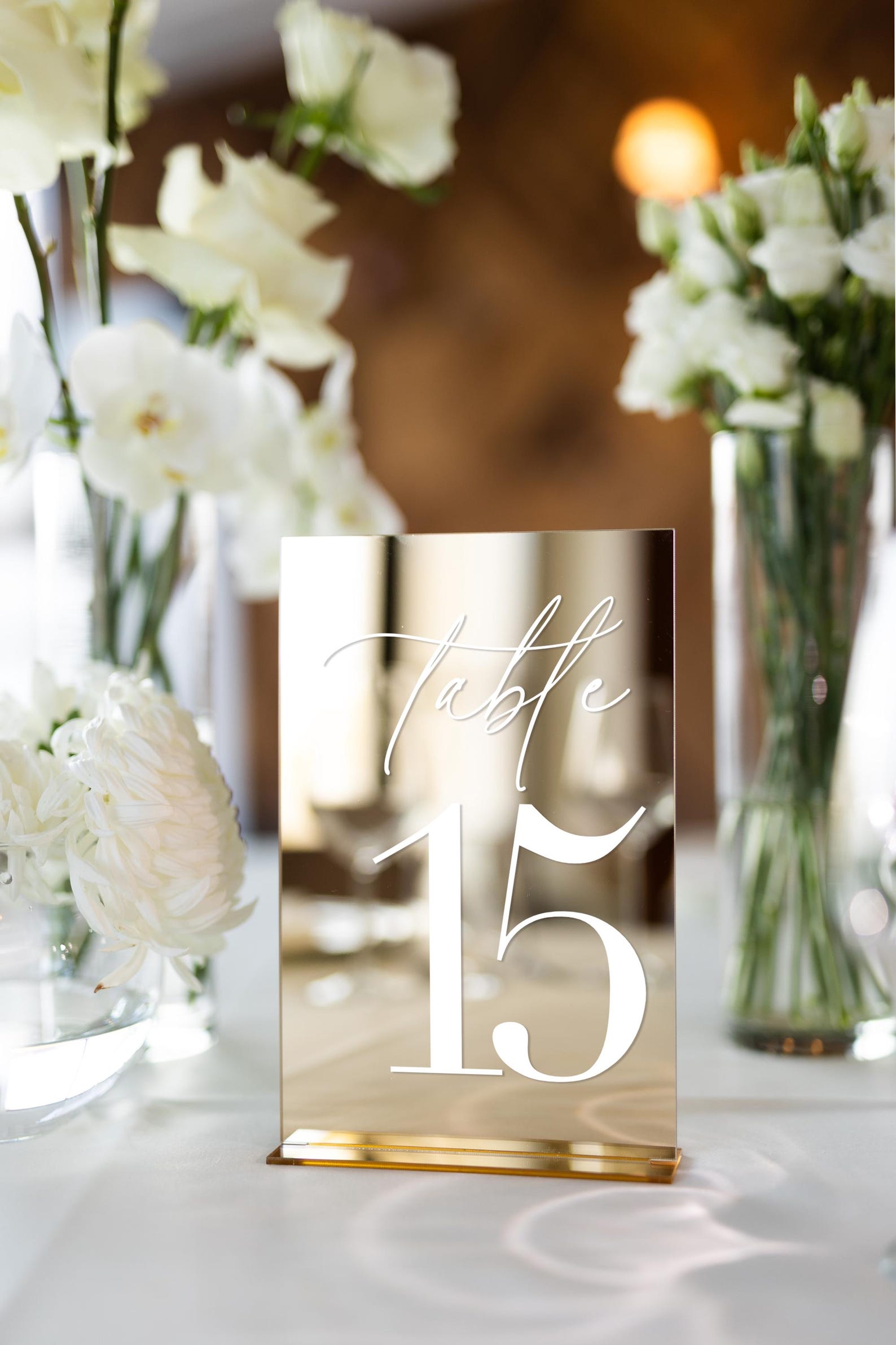Gold Mirror Table Numbers - Wedding Table Signs - Wedding Table Decor ...
