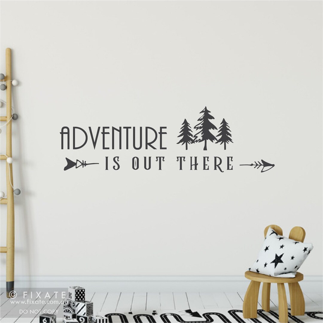 Adventure is Out There Wall Sticker Quote Adventure Wall Decal Quote ...